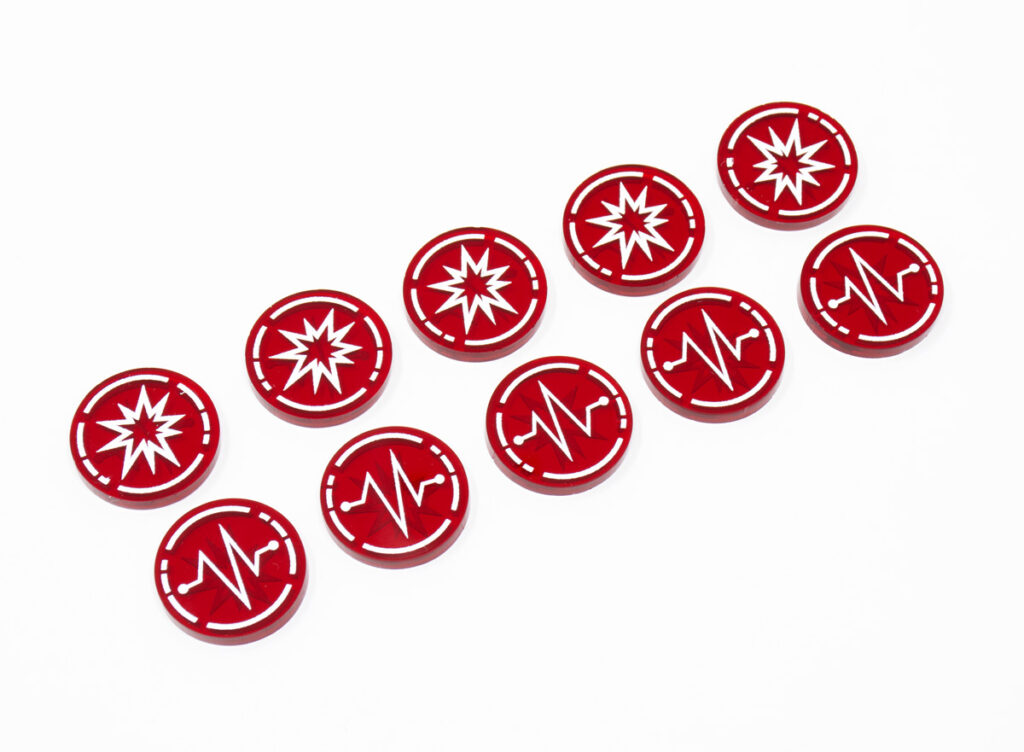 Injured/Wounded Acrylic Token Set (Double Sided) Compatible With Star ...